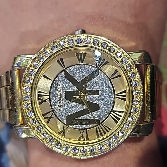 Accessories | Gold Crystal Rhinestones Watch With Beautiful Gold Roman ...